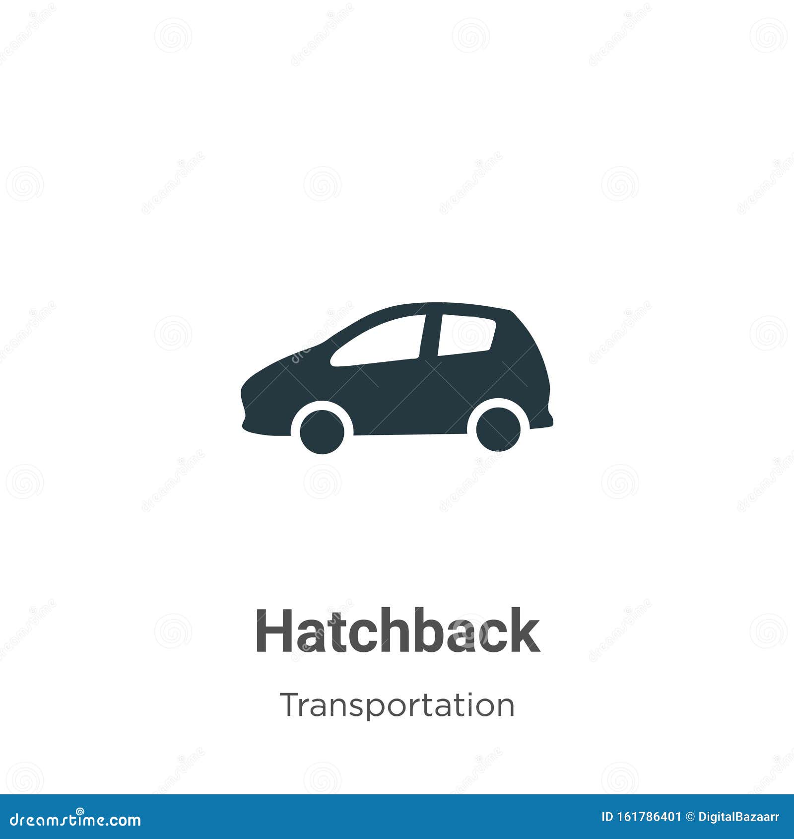Hatchback Vector Icon on White Background. Flat Vector Hatchback Icon ...