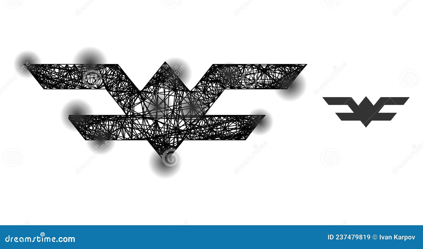 Hatched Aviation Symbol Icon with Spots Stock Vector - Illustration of ...