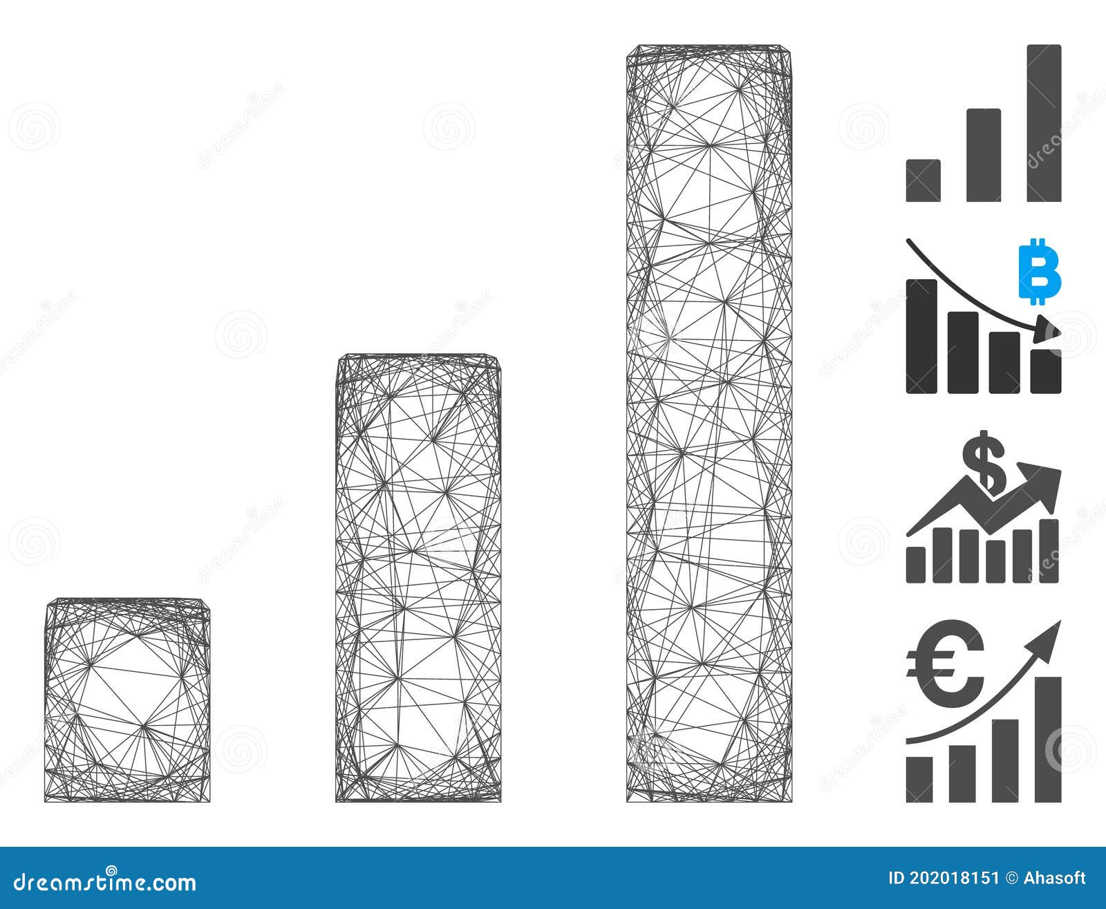 Hatched Bar Chart Vector Mesh Stock Illustration - Illustration of ...