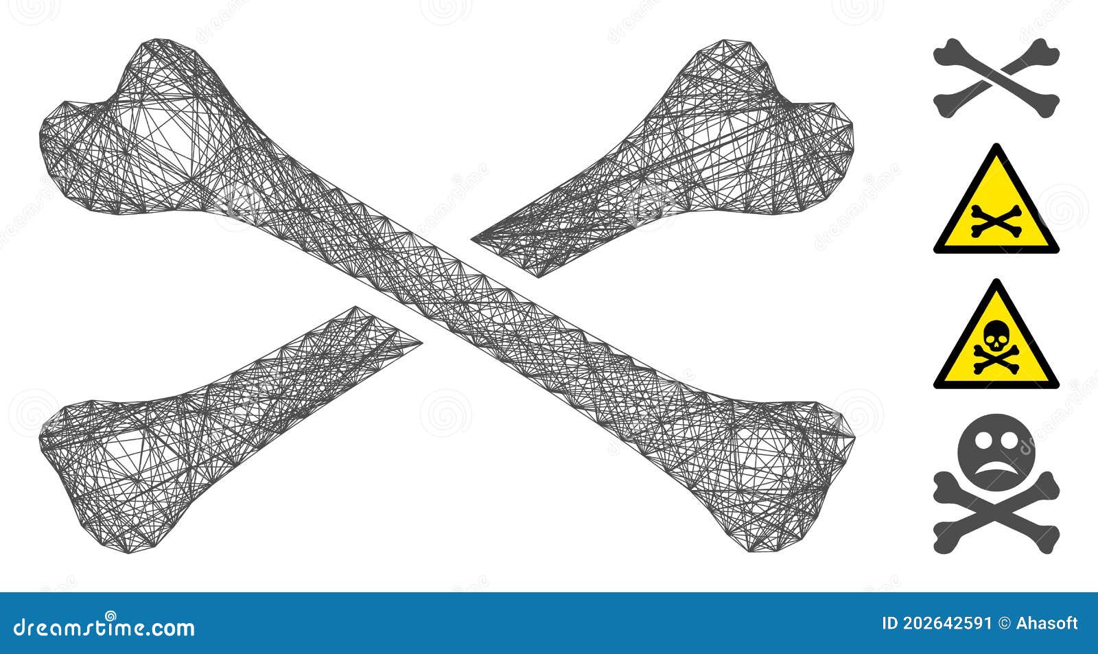 Hatched Bones Vector Mesh stock vector. Illustration of abstraction ...