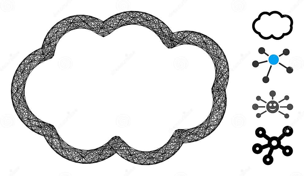Hatched Cloud Vector Mesh stock illustration. Illustration of combined ...