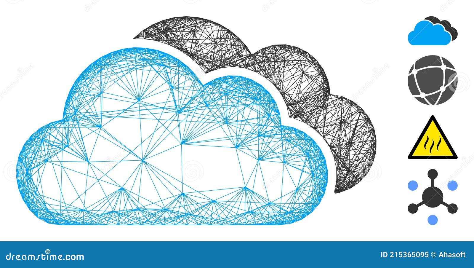 Hatched Clouds Vector Mesh stock vector. Illustration of cloud - 215365095