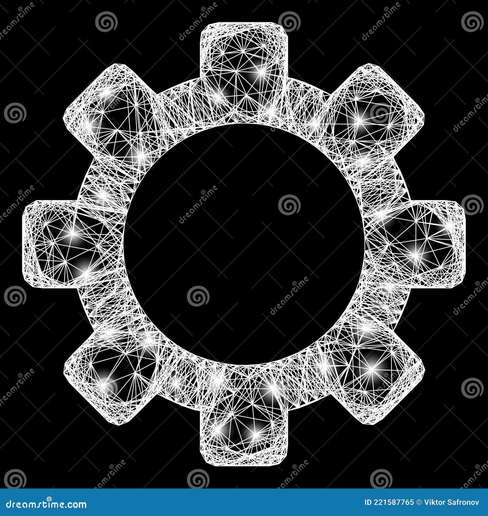 Hatched Cog Mesh with Bright Glitter Dots Stock Vector - Illustration ...
