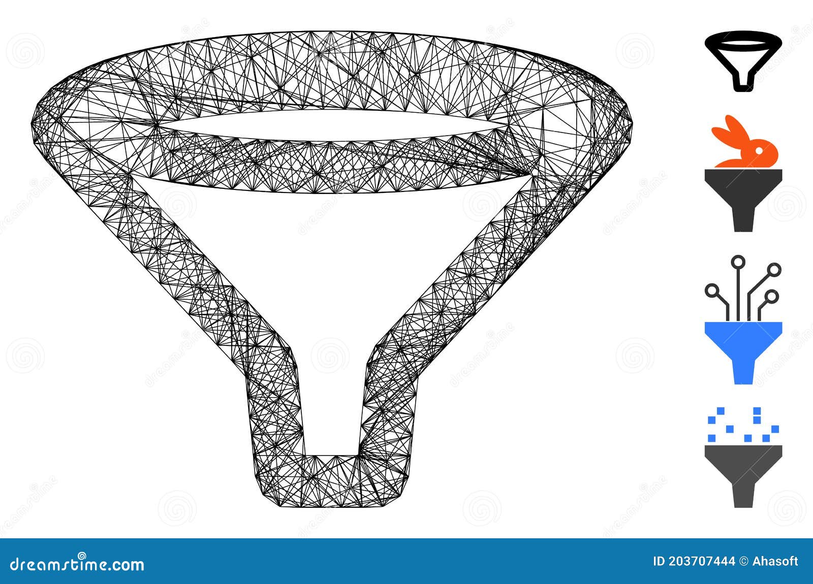 Hatched Funnel Vector Mesh stock illustration. Illustration of ...