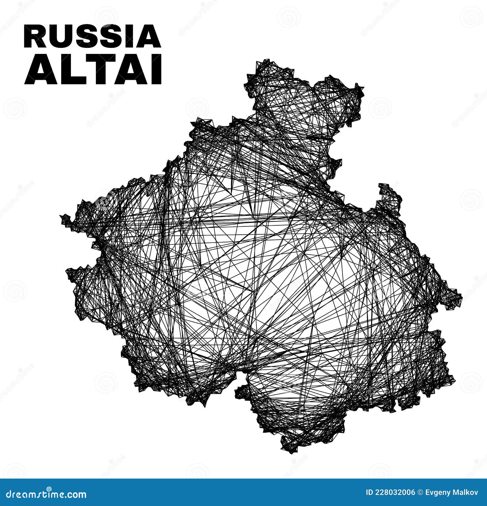 Hatched Irregular Mesh Altai Republic Map Stock Vector - Illustration ...