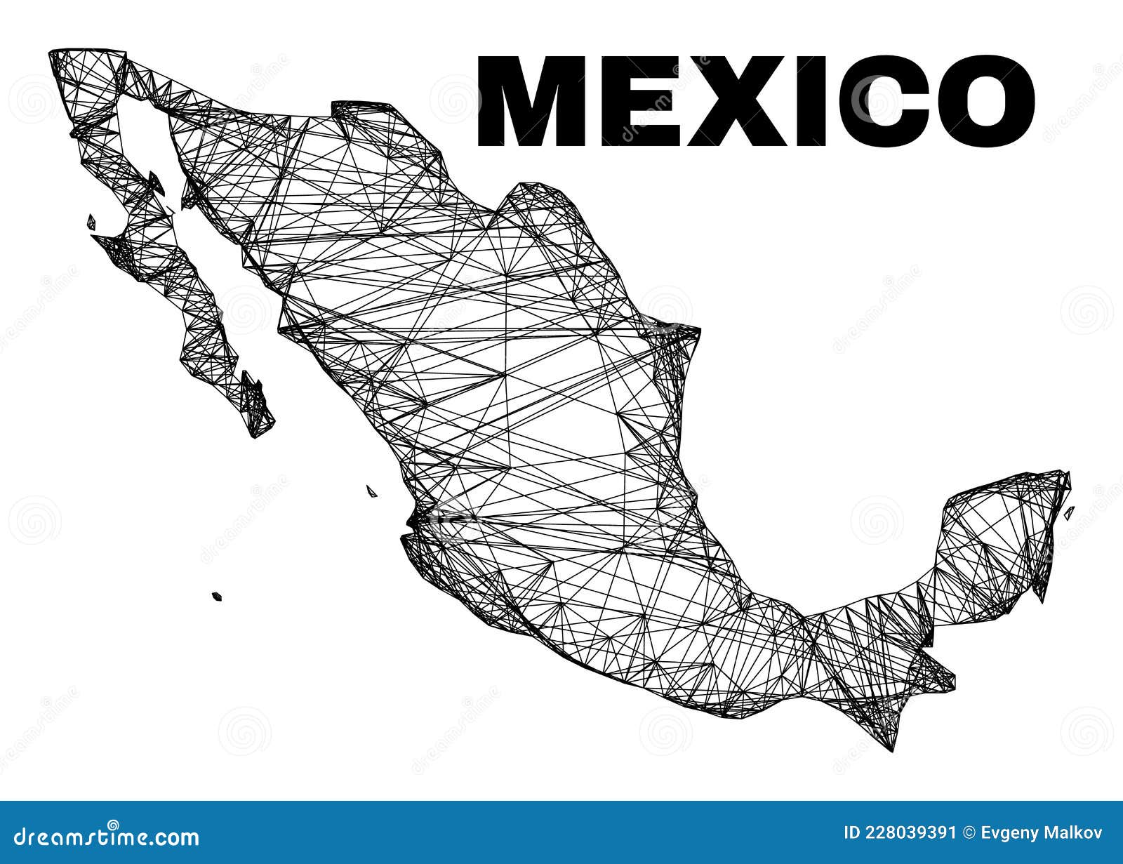 Hatched Irregular Mesh Mexico Map Stock Vector - Illustration of ...
