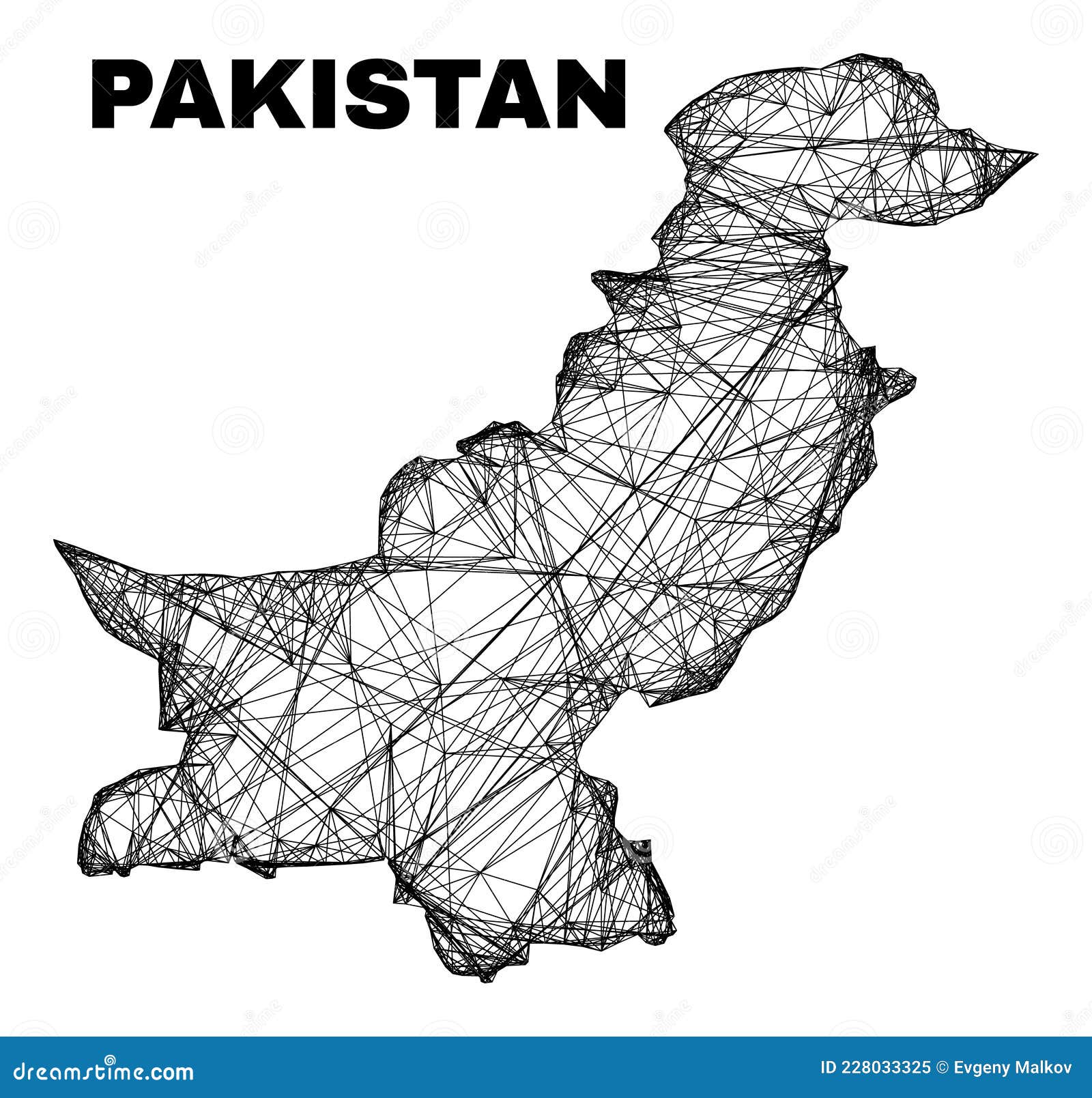 Hatched Irregular Mesh Pakistan Map Stock Vector - Illustration of ...