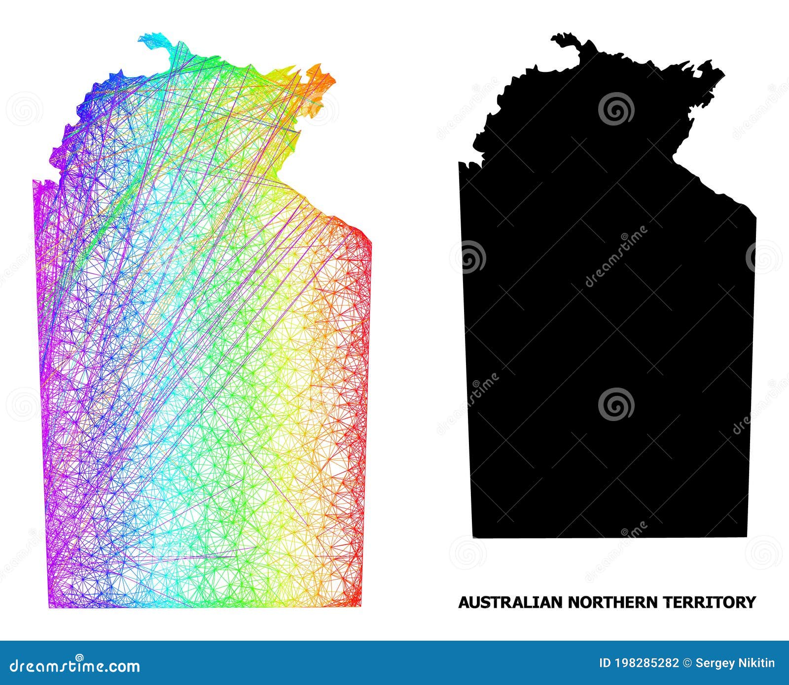 Hatched Map of Australian Northern Territory with Spectrum Gradient ...