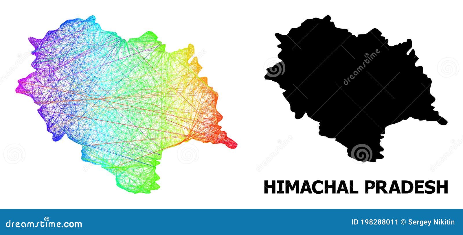 Political Map Of Himachal Pradesh With Key Cities & Borders Cartoon ...
