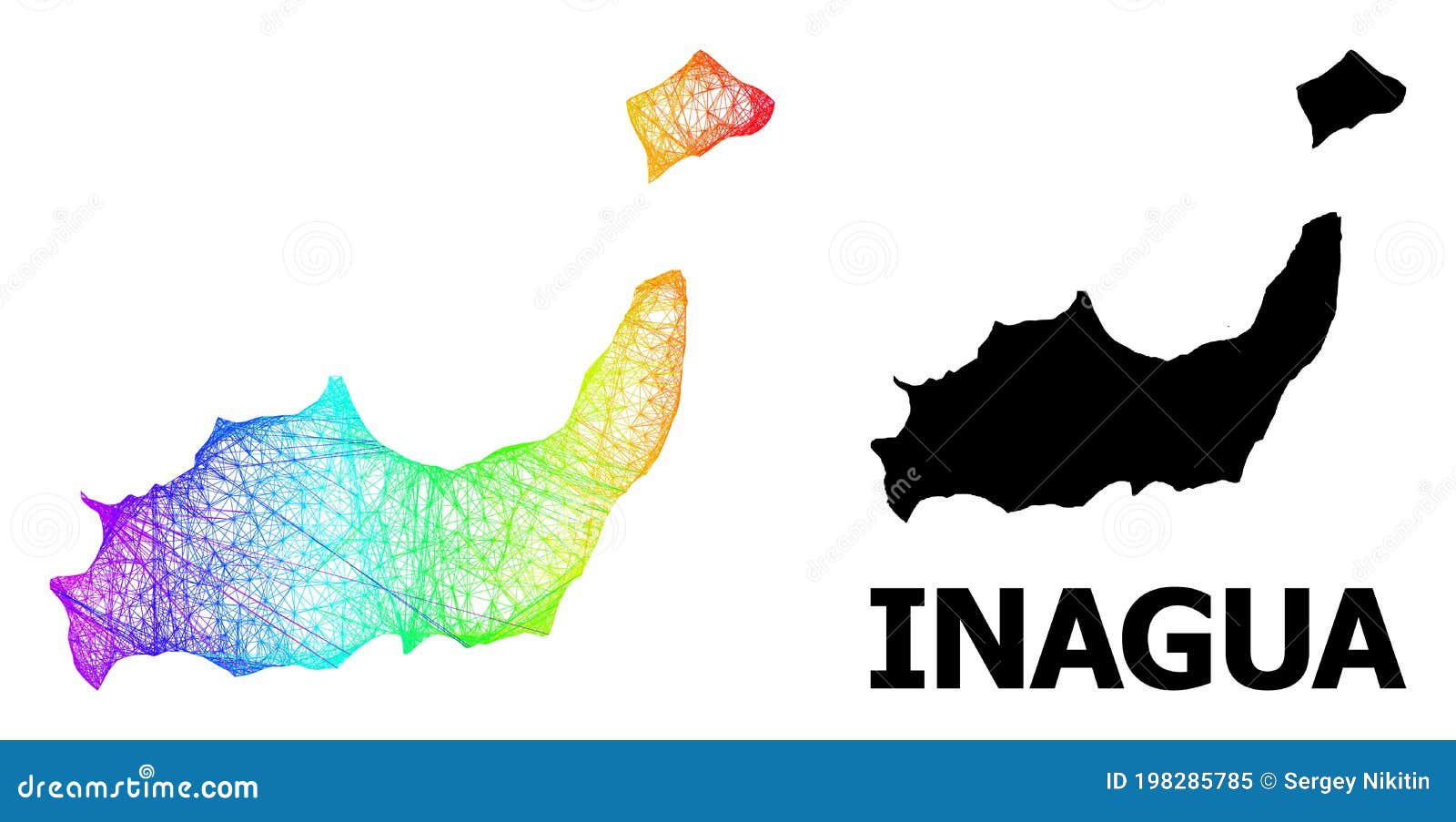 Hatched Map of Inagua Islands with Spectrum Gradient Stock Vector ...