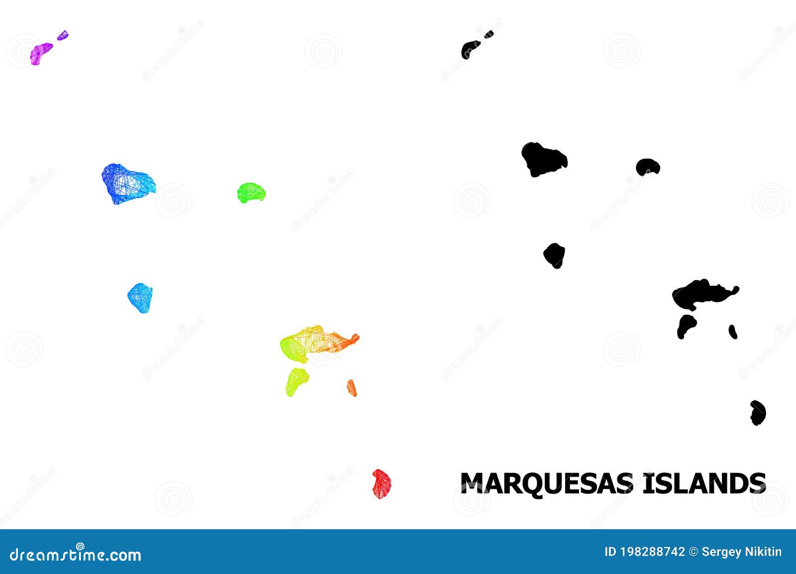 Marquesas Islands In French Polynesia, Gray Political Map Vector ...