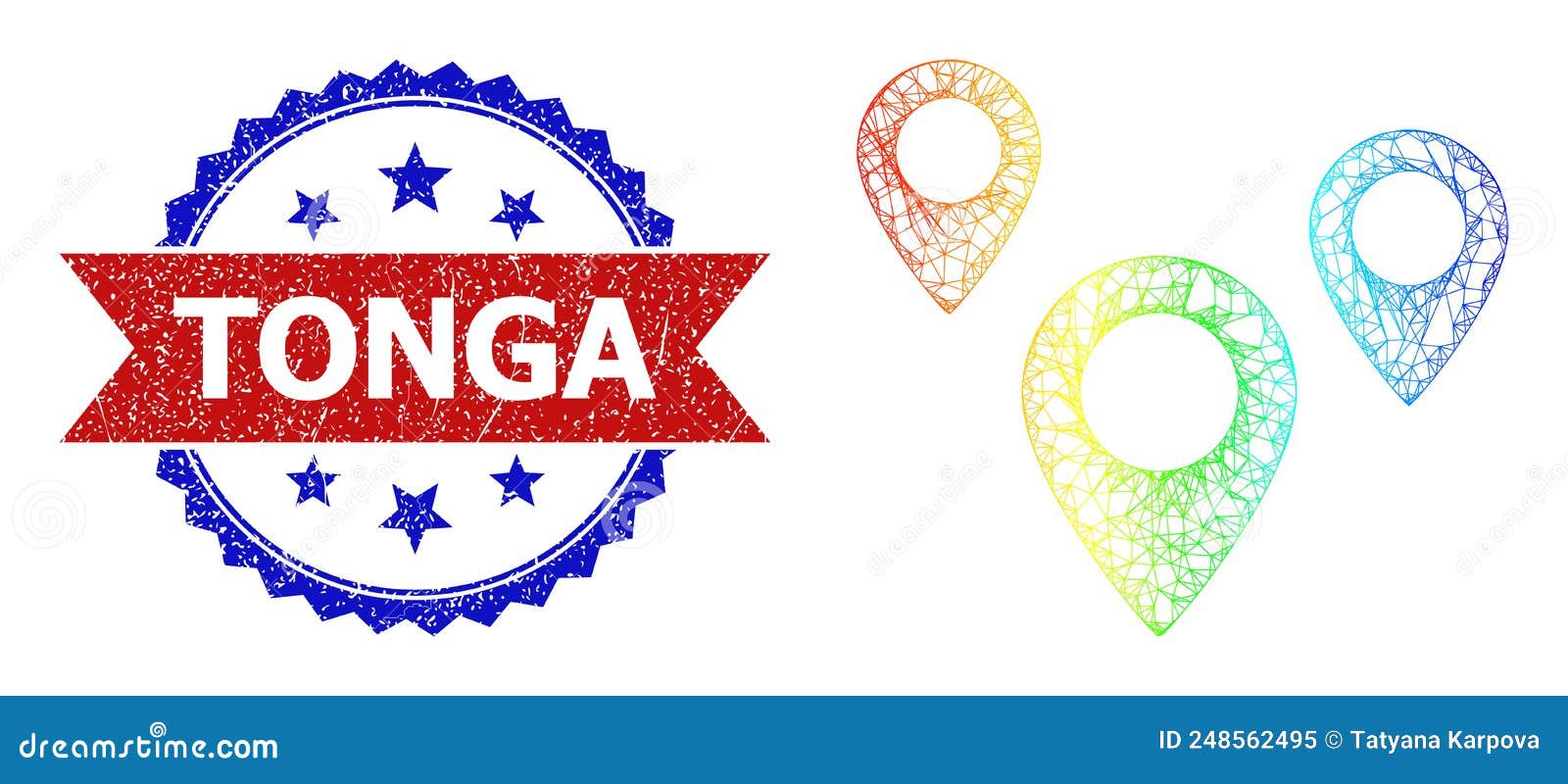 Colorful Tongan Flag Logo. Flag Of Tonga. Vector Illustration Isolated ...