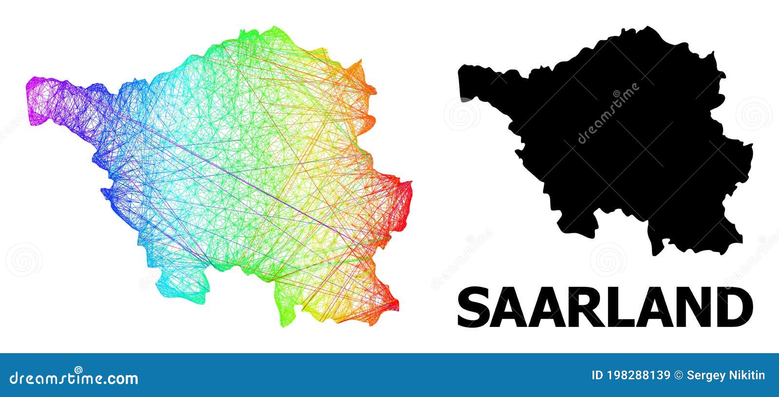 Saarland State Map, Germany, Vector Map Silhouette. Stock Illustration ...