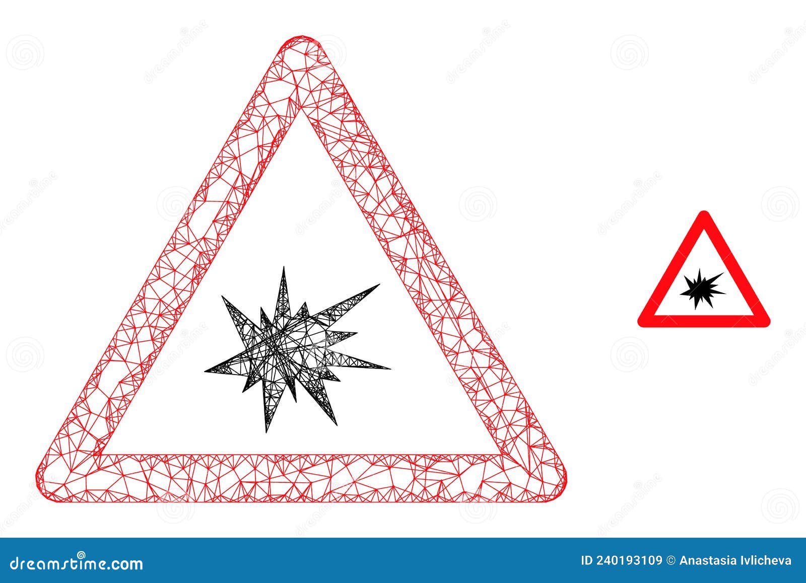 Hatched Mesh Boom Warning Icon Stock Vector - Illustration of dangerous ...