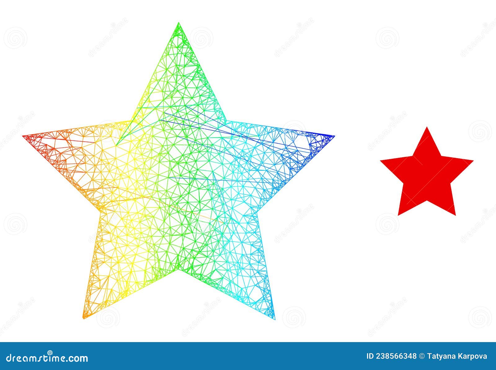 Hatched Red Star Web Mesh Icon with Spectral Gradient Stock Vector ...