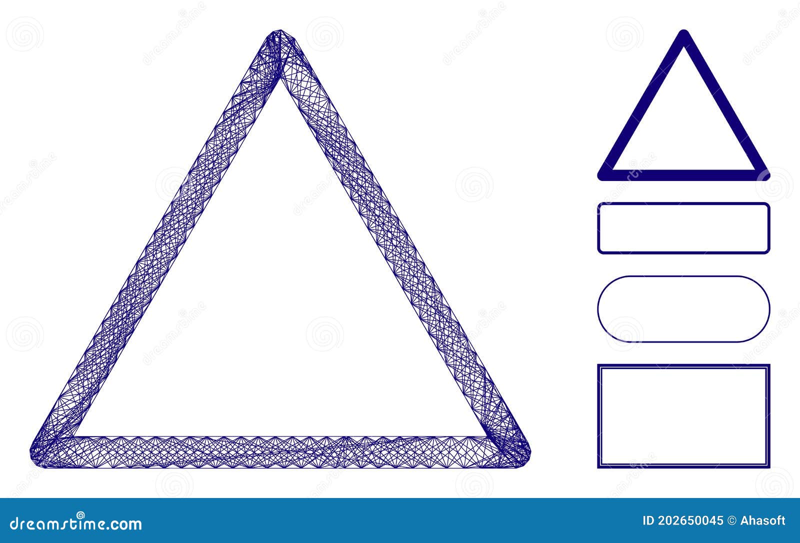 Hatched Rounded Triangle Frame Vector Mesh Stock Vector - Illustration of shape, abstraction ...