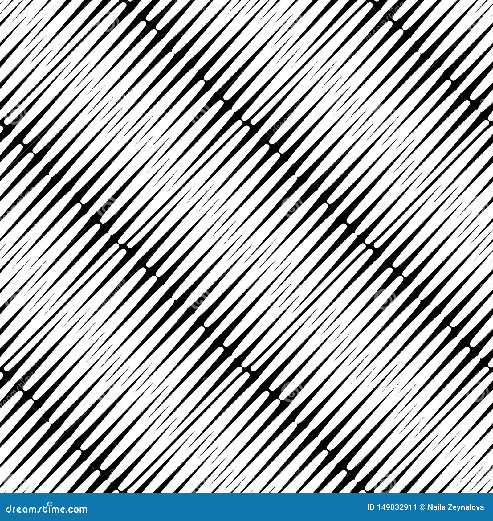 Hatched Seamless Pattern. Vector Black and White Hatching Background ...