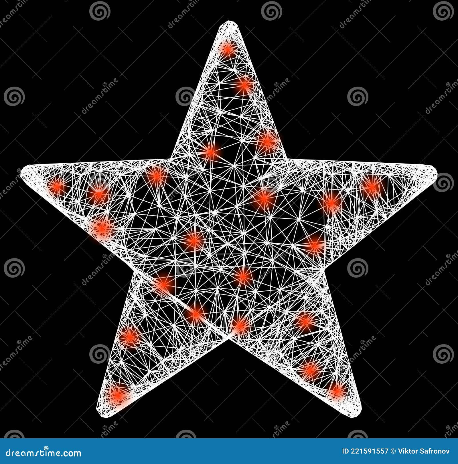 Hatched Star Mesh with Bright Glitter Dots Stock Vector - Illustration ...