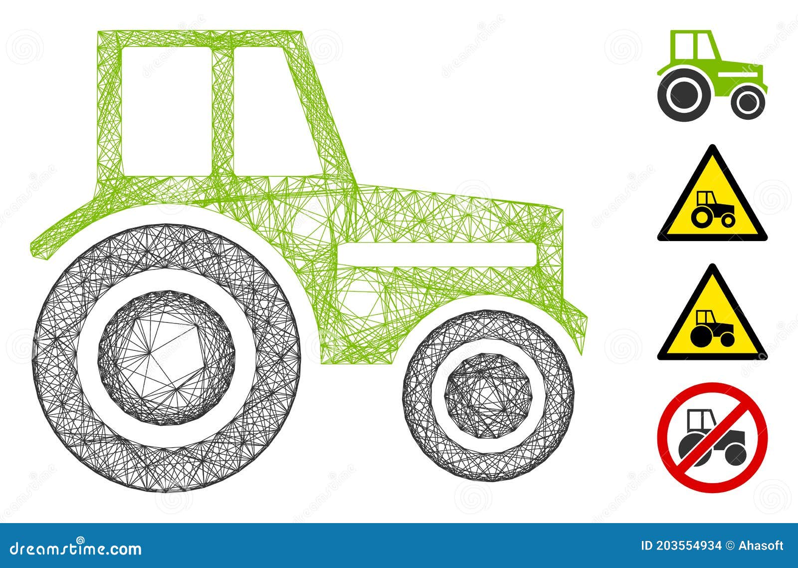 Linear Wheeled Tractor Vector Mesh Stock Photography | CartoonDealer ...