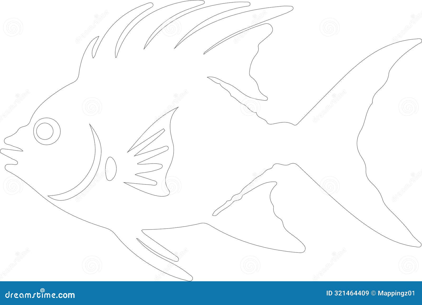 Hatchetfish Outline Silhouette Generative Ai Stock Vector ...