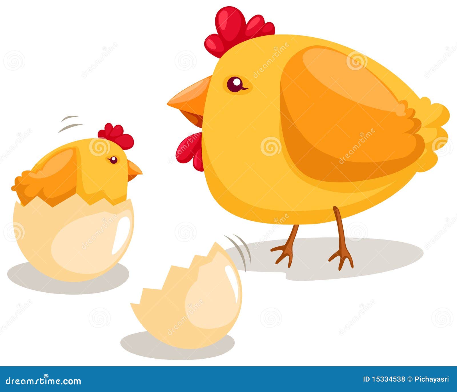 Hatching Chicken. Cartoon Baby Chick Birthday Step-by-step Process ...