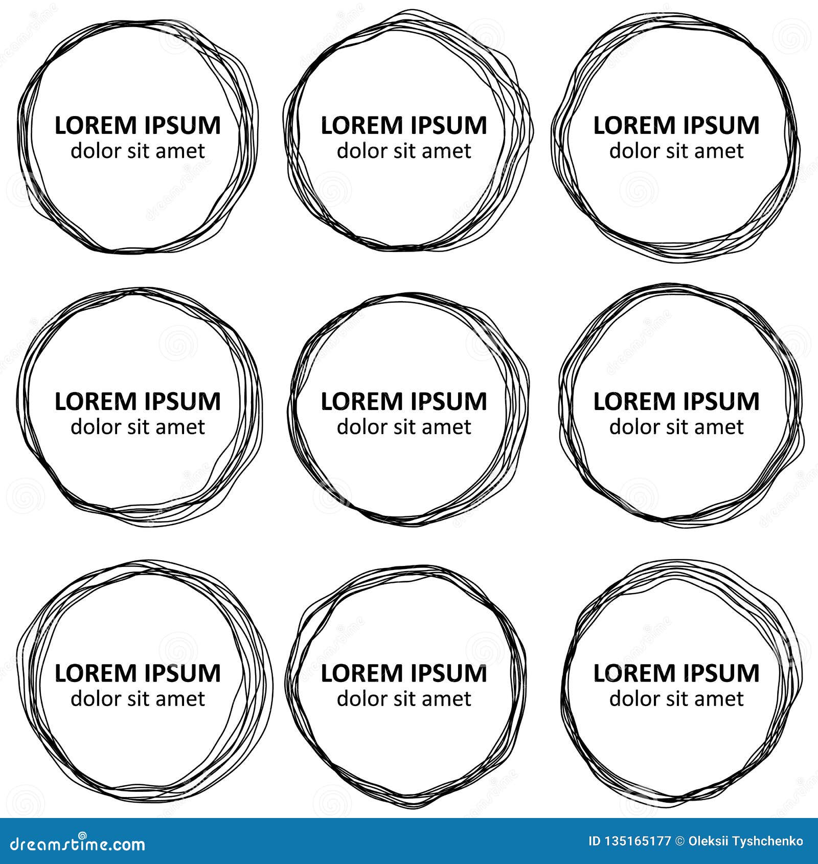Hatching Circle Frames Cartoon Vector | CartoonDealer.com #135165177