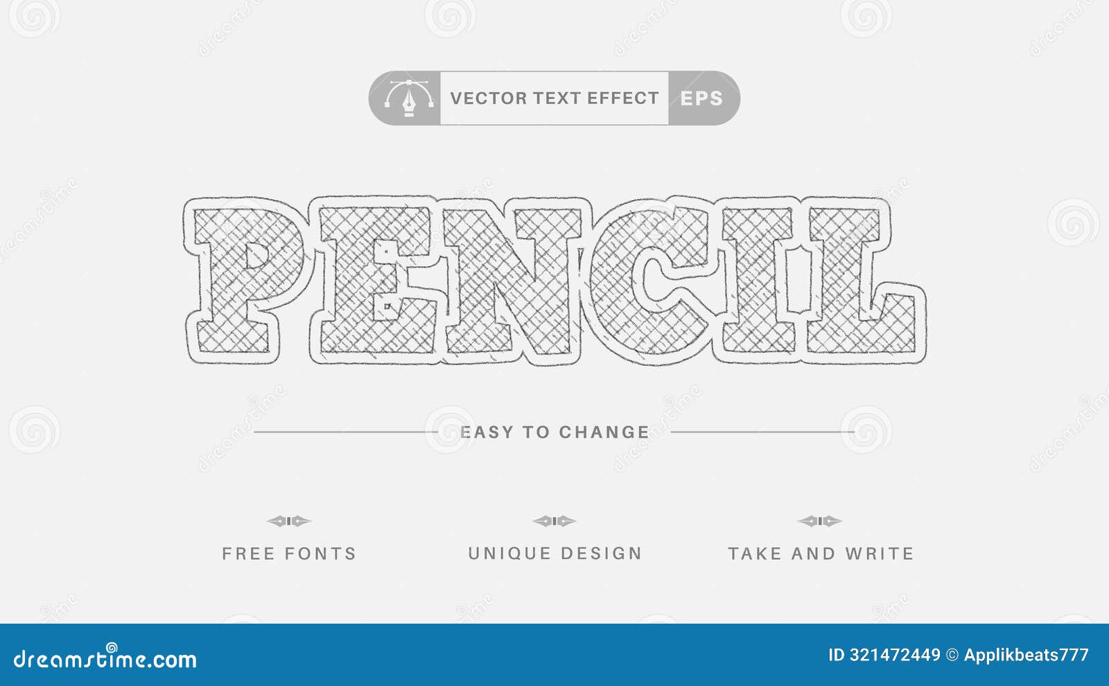 Hatching Pencil - Editable Text Effect, Font Style Stock Vector - Illustration of book, learn ...