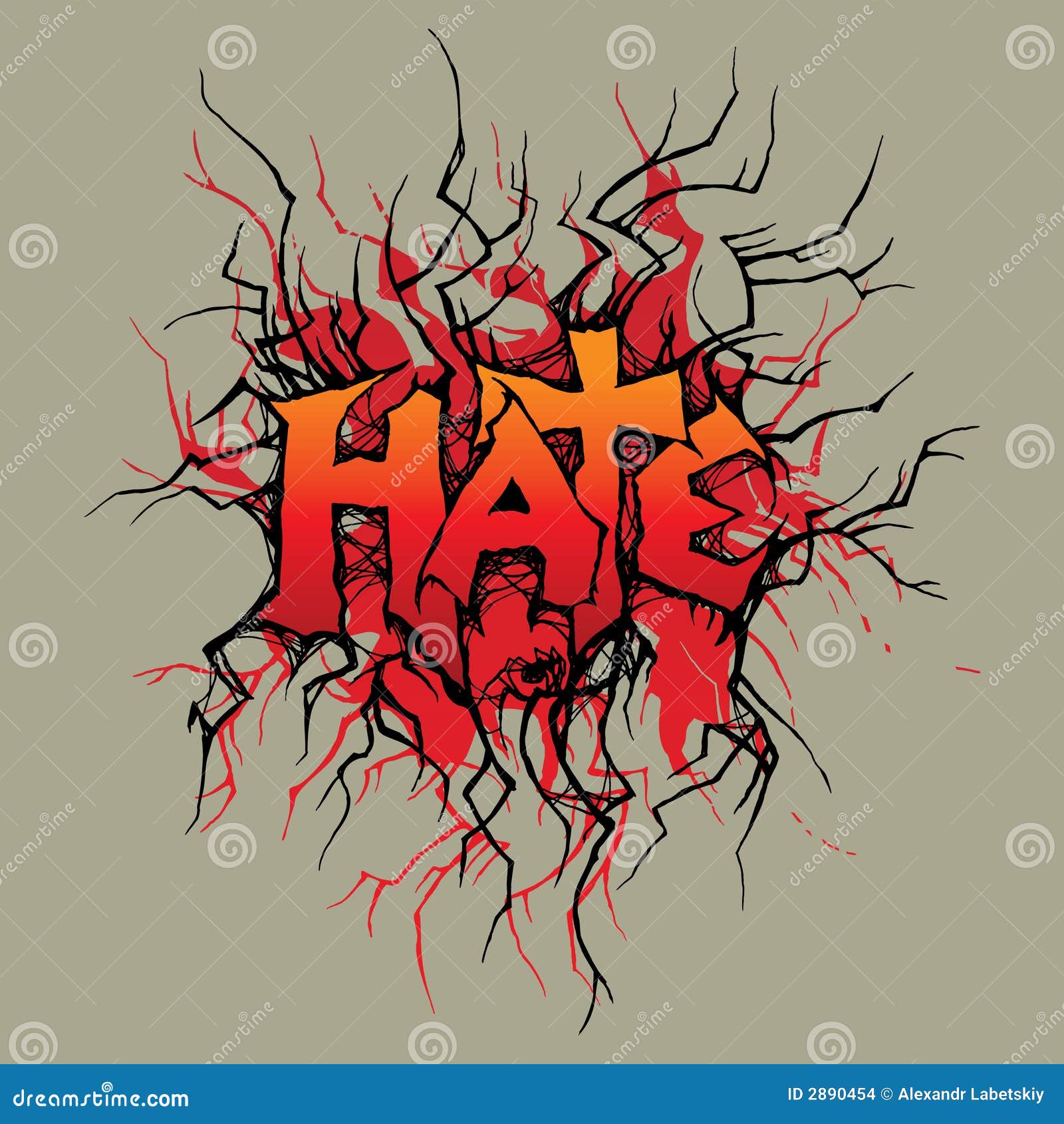 Hate stock vector. Illustration of emblem, tape, design - 2890454