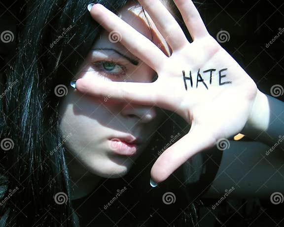Hate stock photo. Image of hate, cosmetics, posing, smudged - 763222