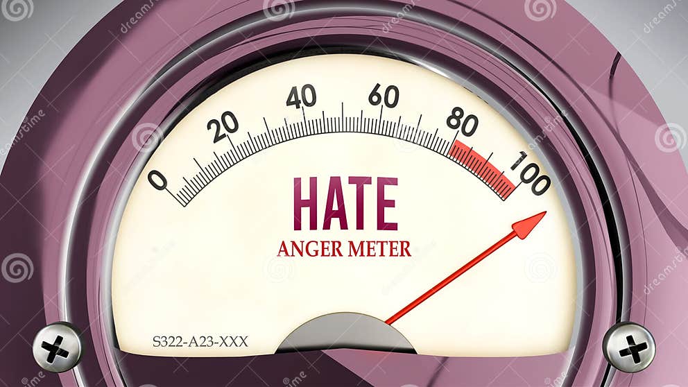Hate and Anger Meter that is Hitting a Full Scale, Showing a Very High ...
