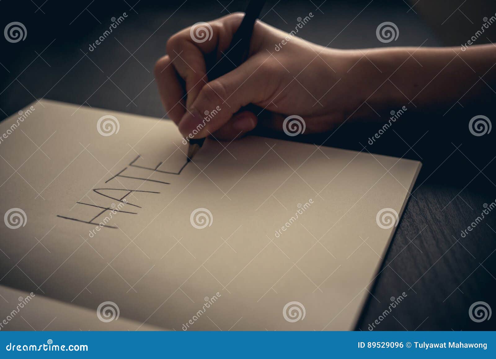 Hate Concept - Hand Writing Hate on Book Stock Photo - Image of hand ...