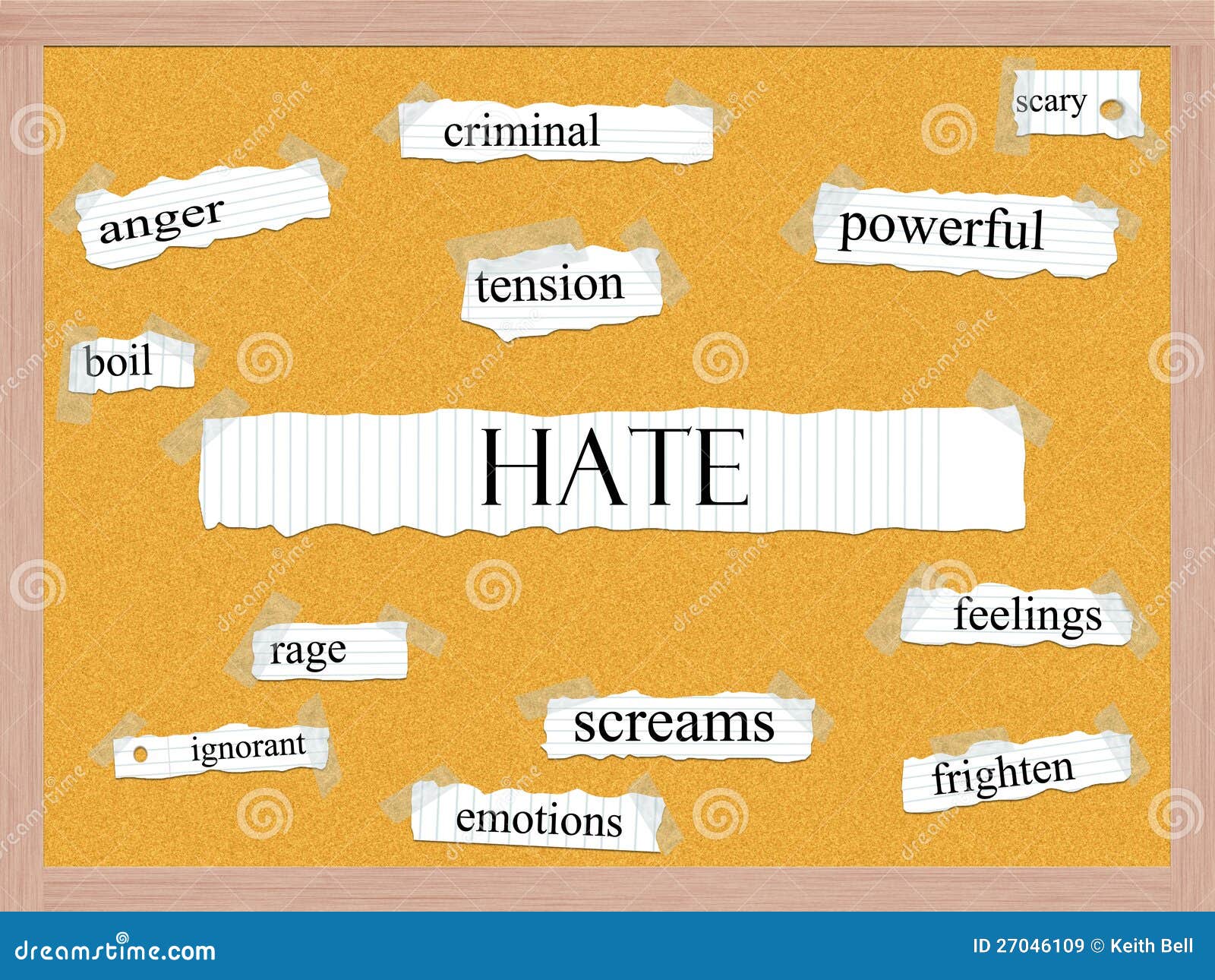 Hate Corkboard Word Concept Stock Illustration - Illustration of ...