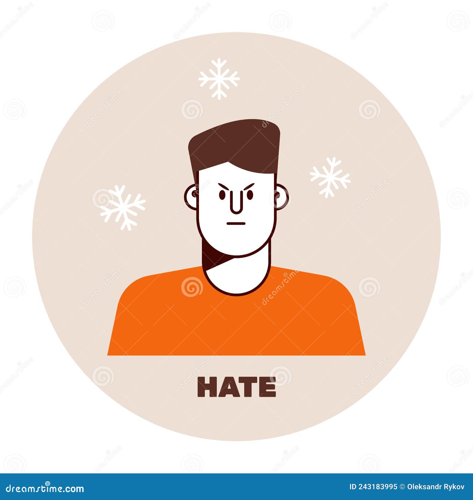 Hate emotion vector icon. stock vector. Illustration of social - 243183995