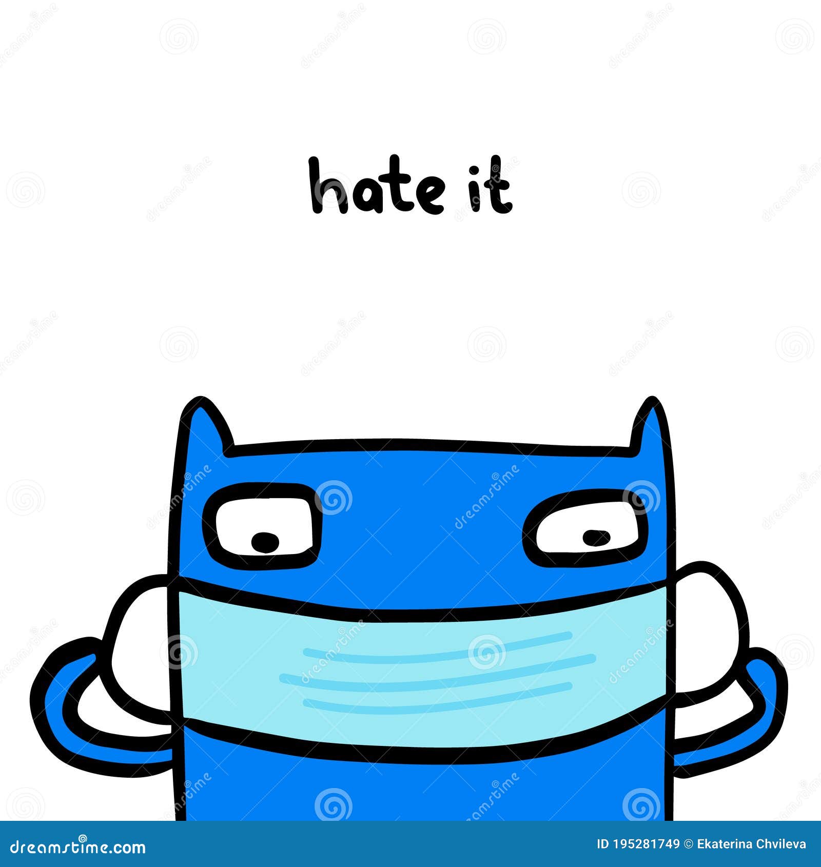 Hate it Hand Drawn Vector Illustration in Cartoon Doodle Style Stock ...