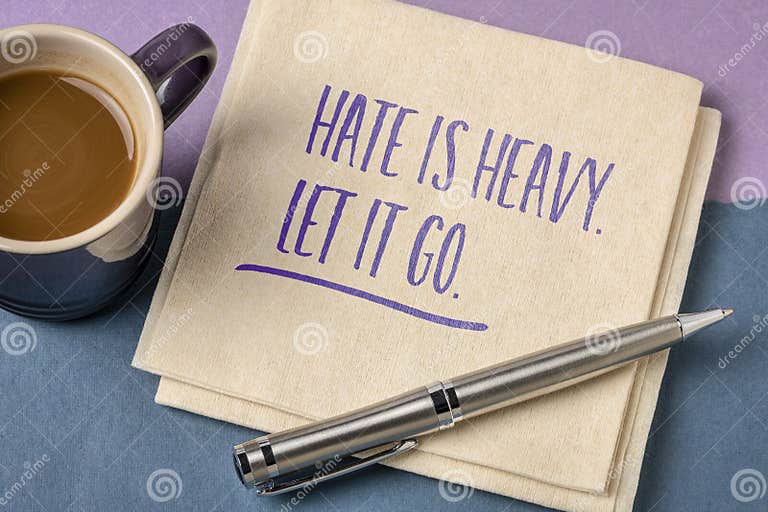 Hate is heavy. Let it go stock image. Image of heavy - 196614017