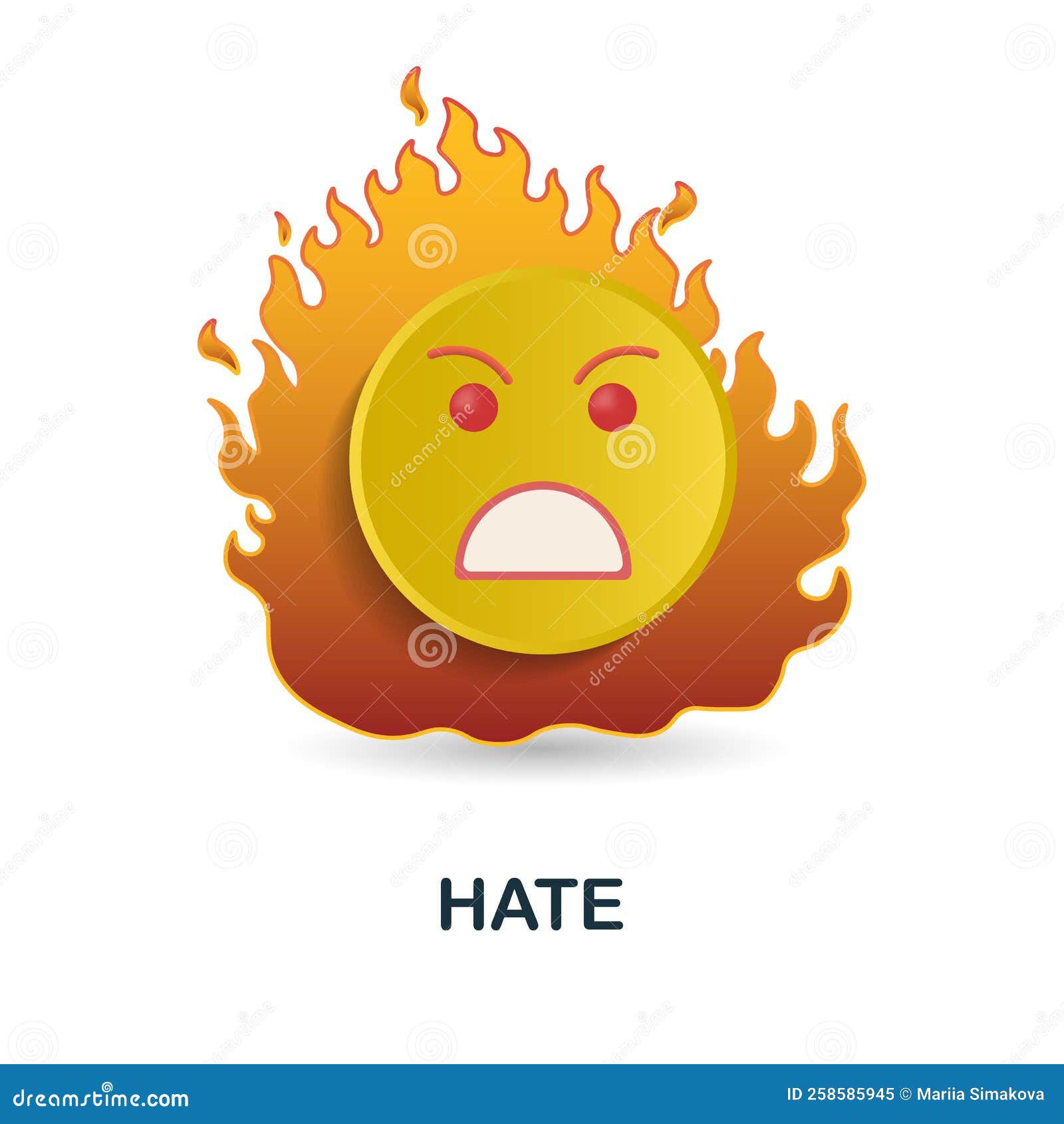 Hate Icon. 3d Illustration from Harassment Collection. Creative Hate 3d ...