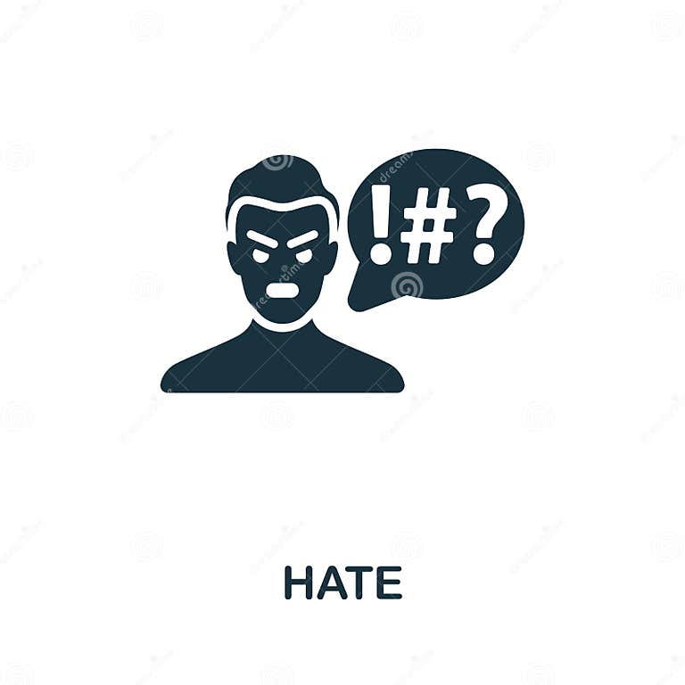 Hate Icon. Monochrome Simple Line Harassment Icon for Templates, Web ...