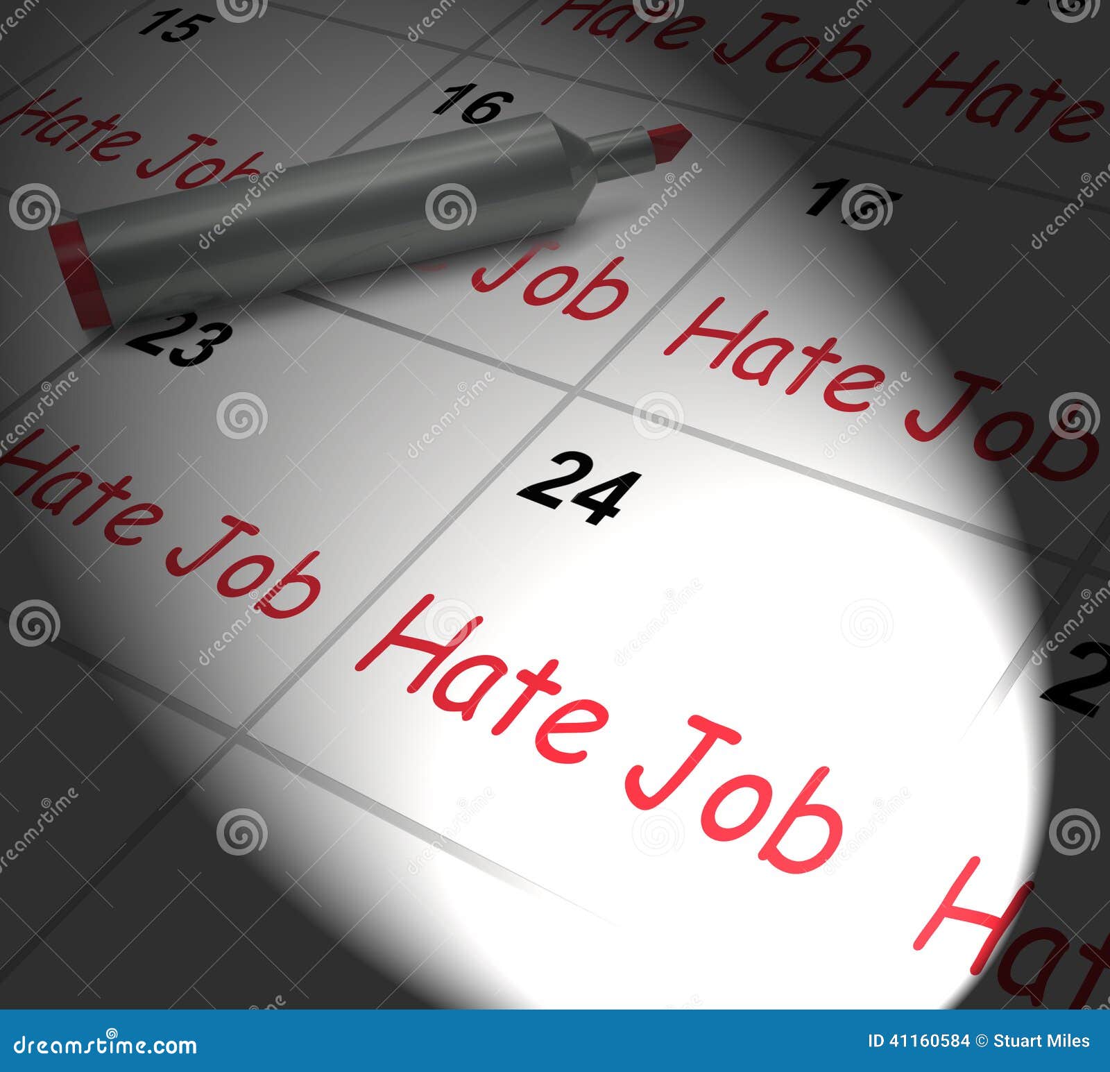 Hate Job Calendar Displays Miserable at Work Stock Illustration ...