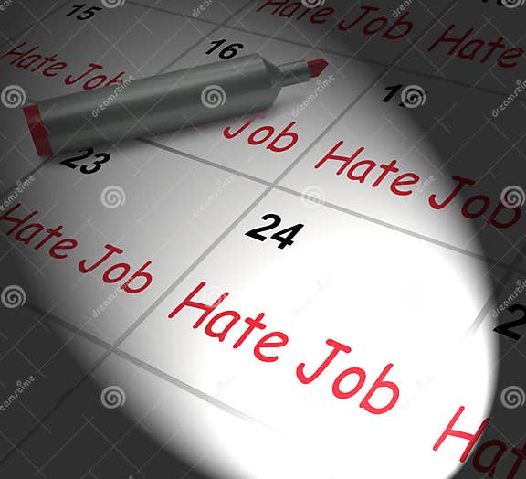 Hate Job Calendar Displays Miserable at Work Stock Illustration ...