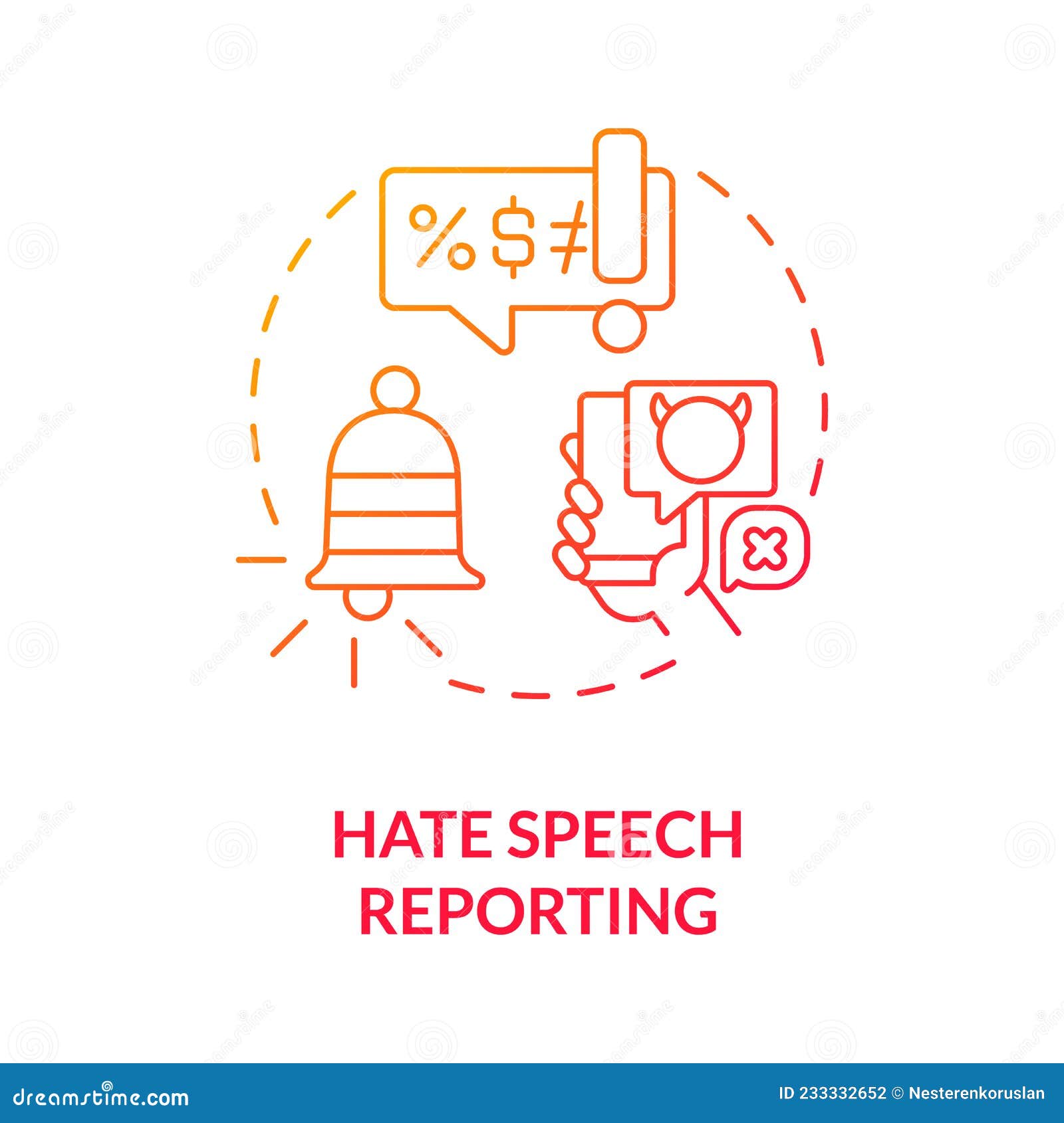 Reporting Bullying Incidents RGB Color Icon Vector Illustration ...