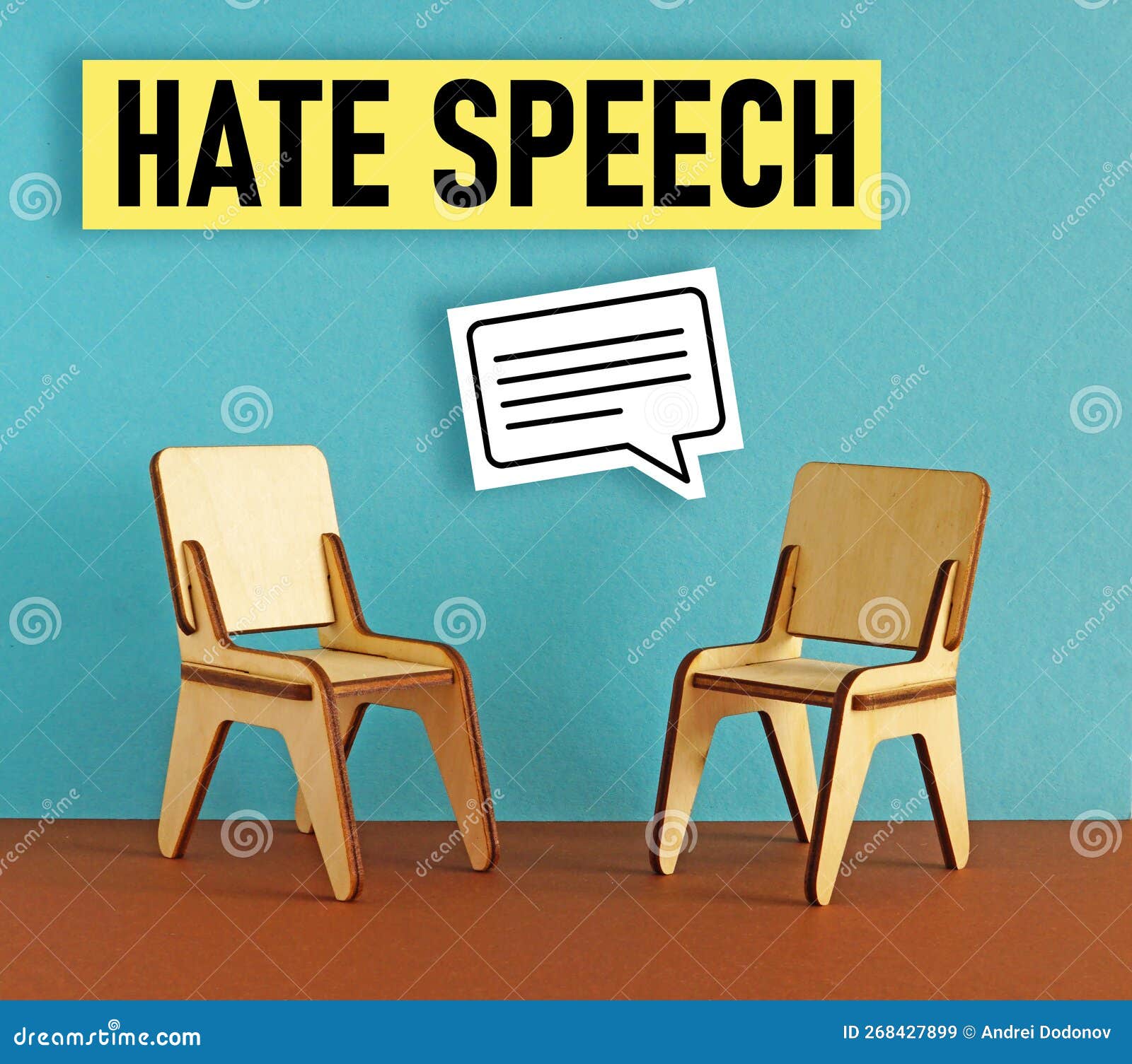 Hate Speech is Shown Using the Text Stock Illustration - Illustration ...