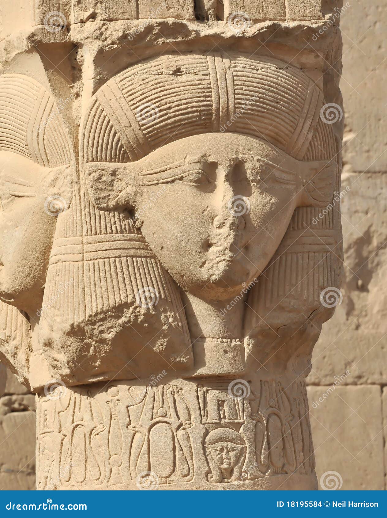 Hathor stock photo. Image of column, middle, archeology - 18195584