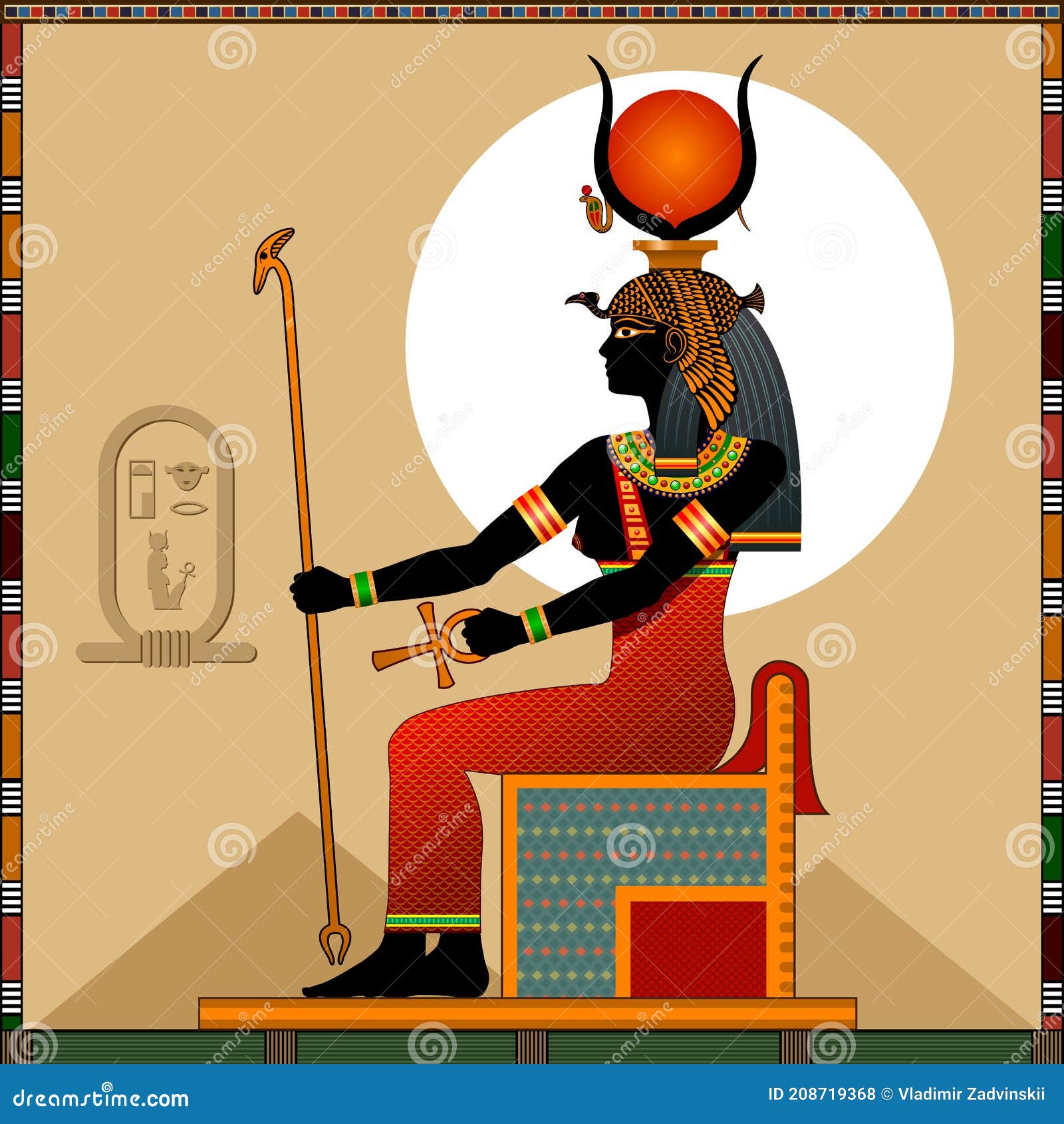 Religion of Ancient Egypt. Goddess Hathor Stock Vector - Illustration ... Religion of Ancient Egypt. Goddess Hathor Stock Vector - Illustration ...