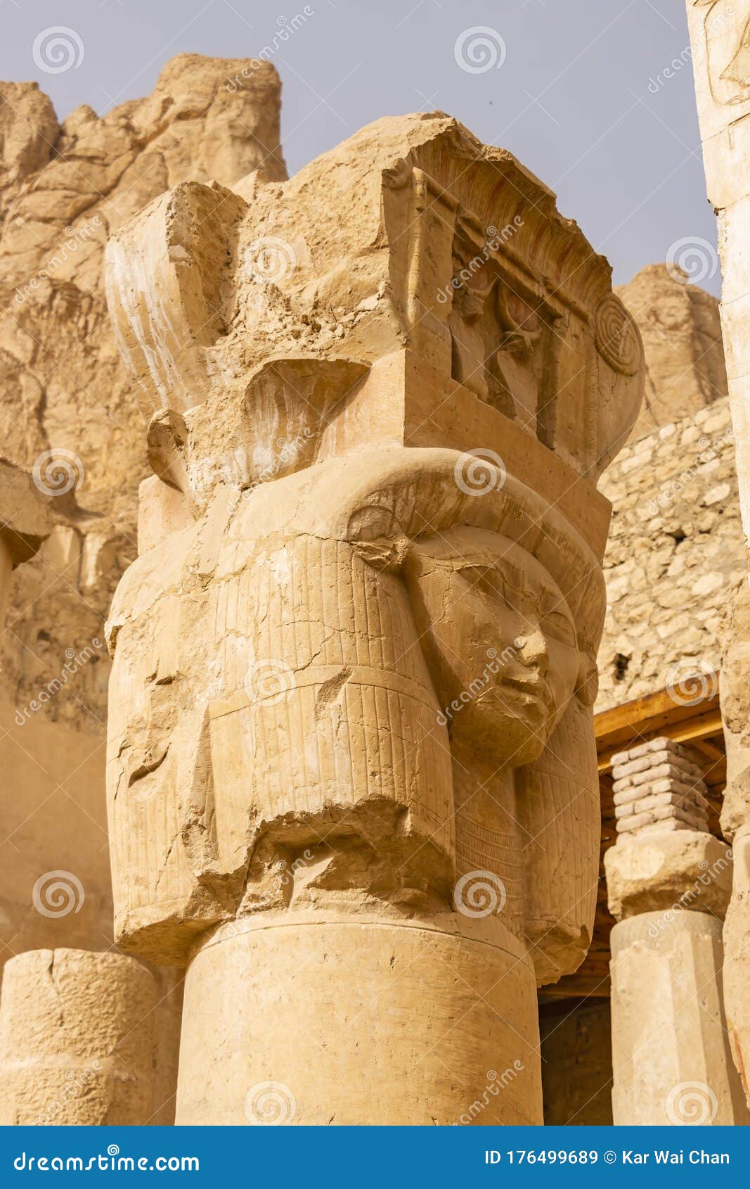 Hathor Columns in the Hathor Chapel Inside Mortuary Temple of ...
