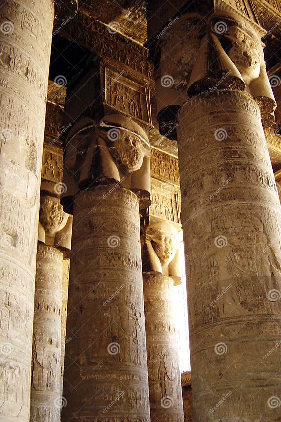 Hathor pillars stock photo. Image of hathor, egyptian - 33994274