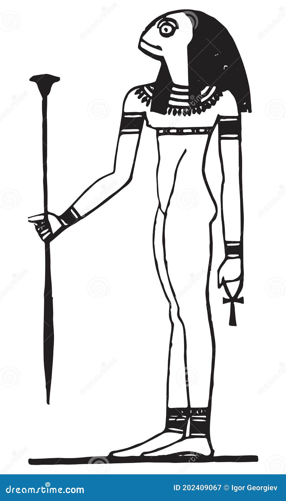 Hatmehit. Set of Egyptian Labels and Elements. Vector Set Illustration ...