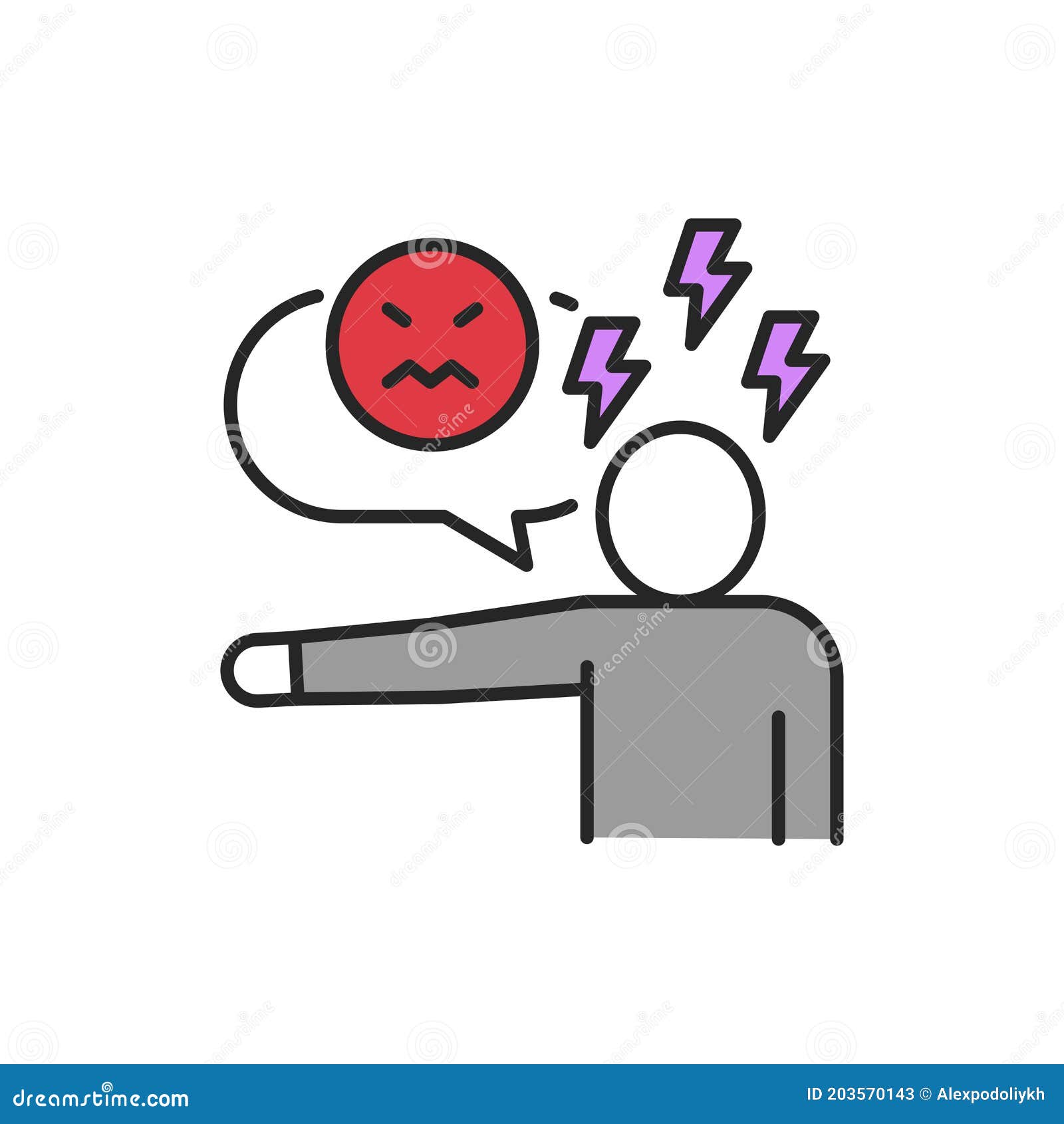 Hatred Icon. Stress Face Monster Concept. Stressful Situations. Mental ...