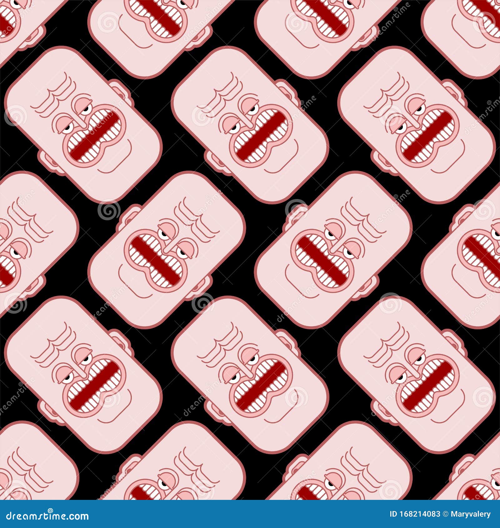 Hatred Texture. Angry Face Pattern Seamless. Grumpy Head Man Background ...