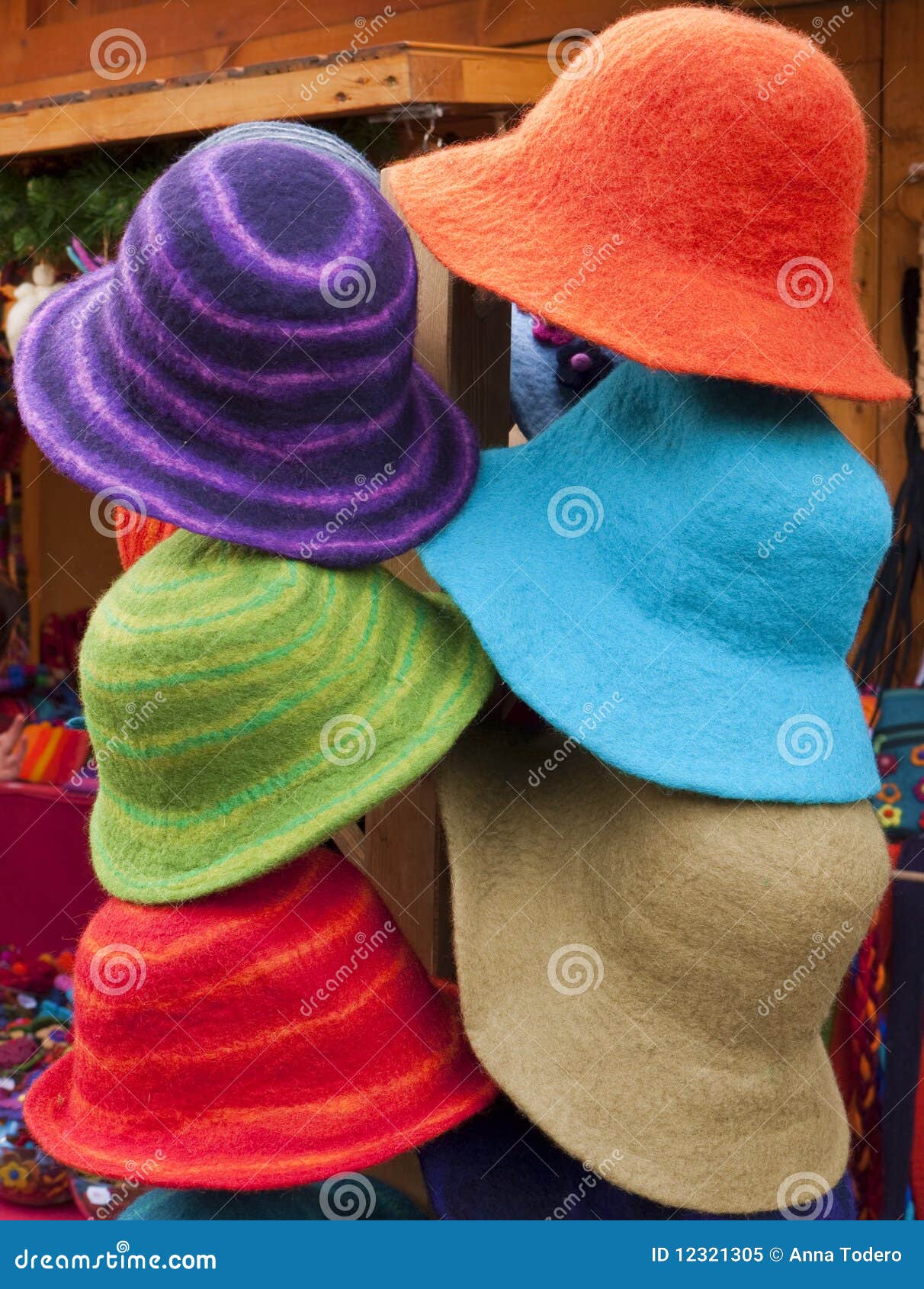 Hats in bright colors stock image. Image of orange, color - 12321305