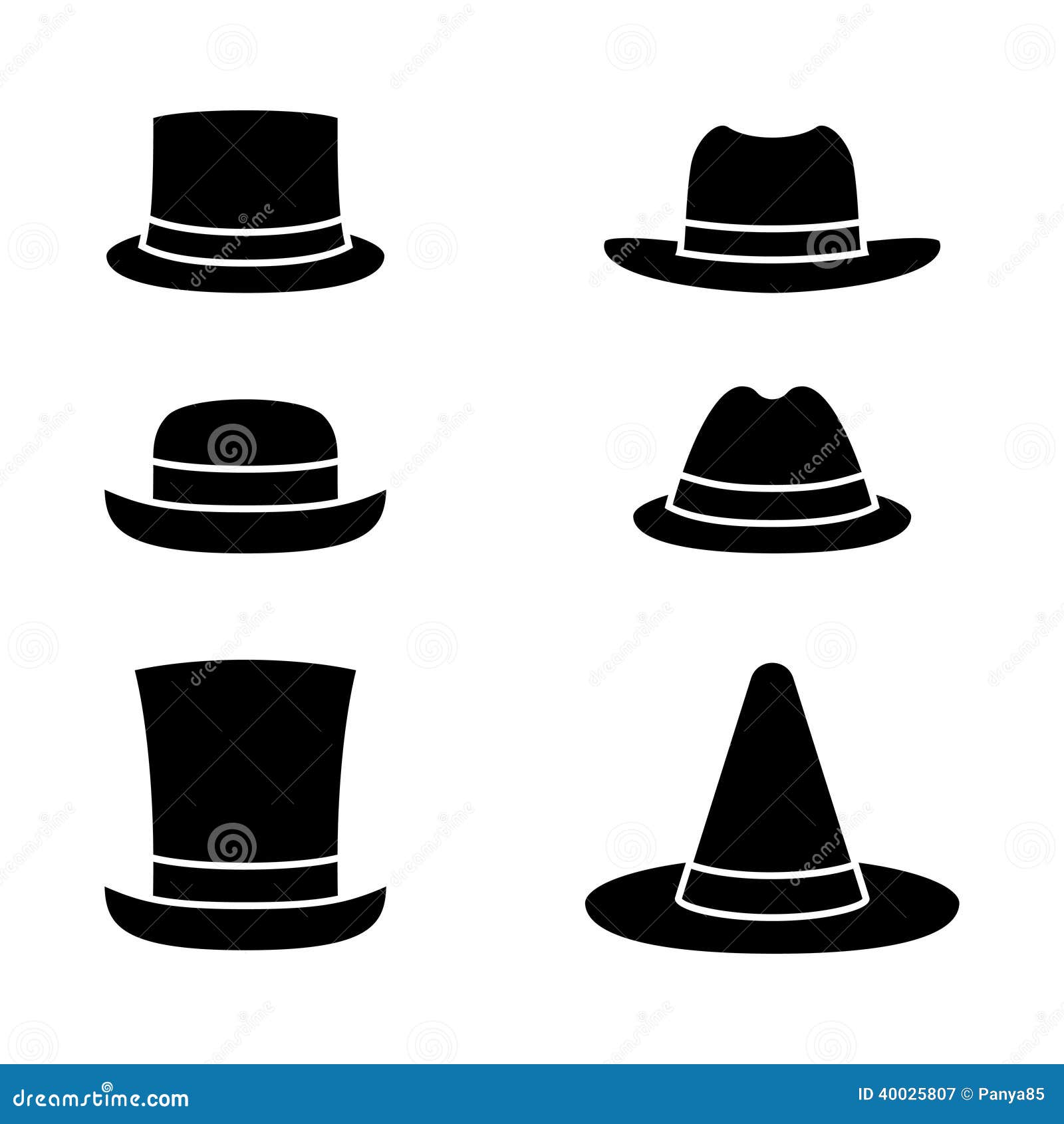 Hats icon set stock vector. Illustration of fashion, style - 40025807